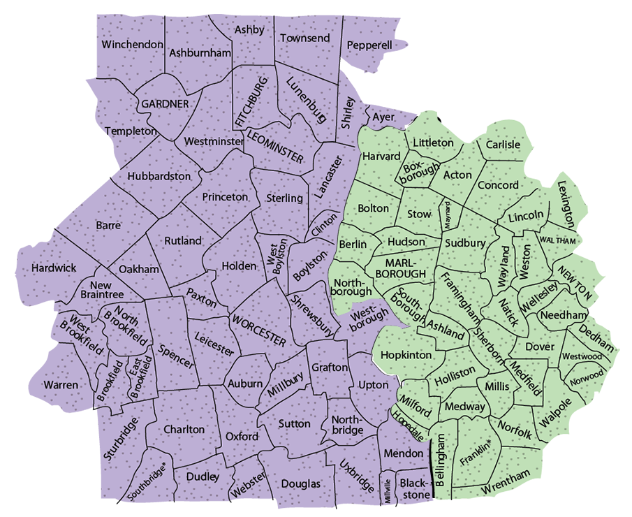 Map Of Massachusetts With All Towns